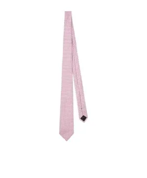 Brioni Printed Silk Twill Tie - Pink