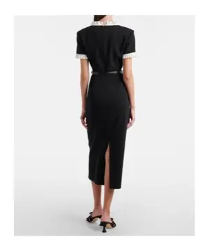 SELF-PORTRAIT Tie-waist Crepe Midi Dress