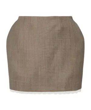 Magda Butrym Wool Miniskirt - Gray