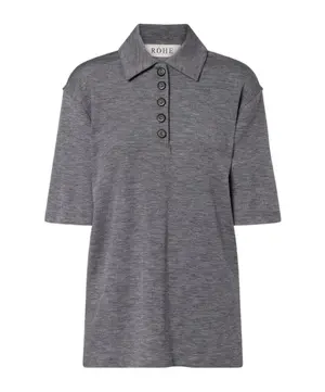 RÓHE Wool Polo Shirt - Grey