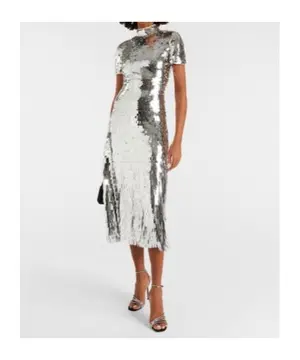 SELF-PORTRAIT Sequined Midi Dress