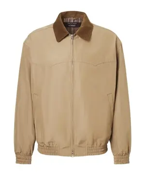 Comme Des Garçons Corduroy-trimmed Blouson Jacket - Nude