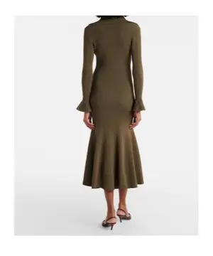 SELF-PORTRAIT Ribbed-knit Midi Dress