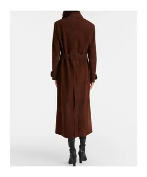Nour Hammour Tate Suede Trench Coat