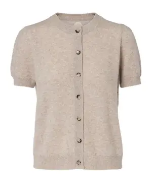 Jardin Des Orangers Short-sleeved Knitted Cardigan - Nude