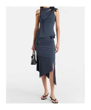 Coperni Floral-applique Jersey Midi Skirt