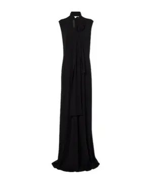 Plan C Scarf-detail Jersey Maxi Dress - Black