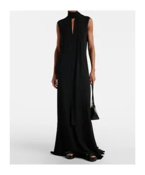 Plan C Scarf-detail Jersey Maxi Dress