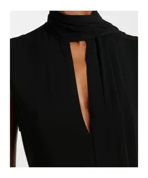 Plan C Scarf-detail Jersey Maxi Dress