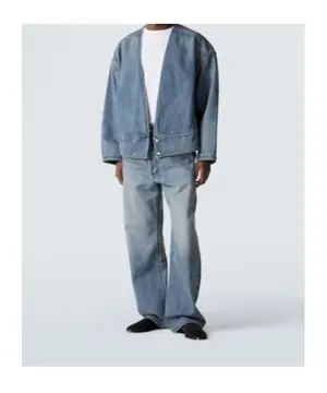 Fear Of God Distressed V-neck Denim Jacket