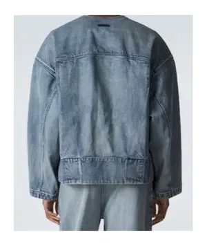 Fear Of God Distressed V-neck Denim Jacket