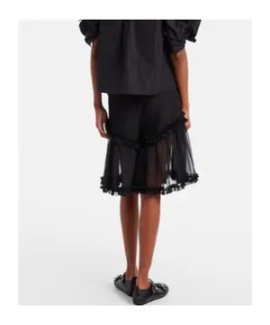 Comme Des Garçons Ruffled Tulle And Wool Shorts