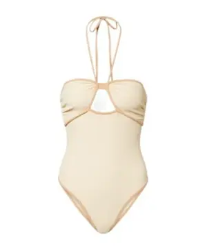 Johanna Ortiz Cutout Halterneck Swimsuit - Nude