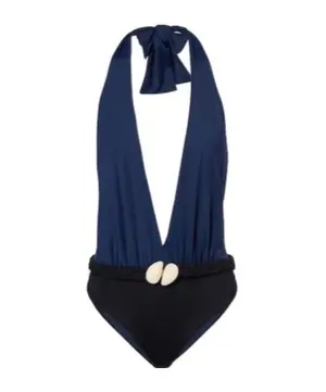 Johanna Ortiz Halterneck Swimsuit - Blue
