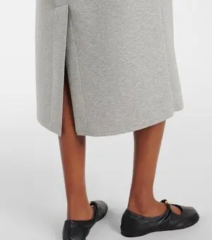 Plan C Ruffled Cotton-blend Midi Skirt