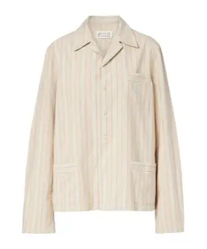 MAISON MARGIELA Striped Cotton Shirt - Nude