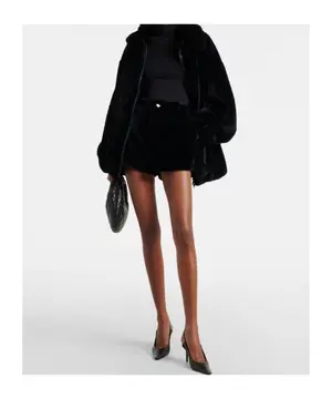 Nour Hammour Leontine Shearling Shorts