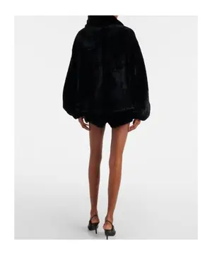 Nour Hammour Leontine Shearling Shorts