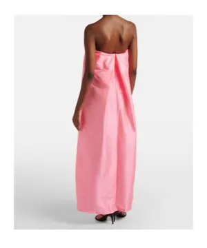 ADRIANA DEGREAS Pleated Satin Gown