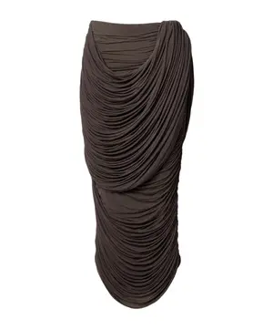 Magda Butrym Draped Jersey Midi Skirt - Brown