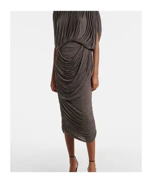 Magda Butrym Draped Jersey Midi Skirt