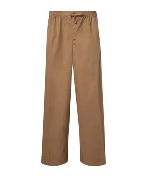LEMAIRE Cotton Twill Wide-leg Pants - Brown