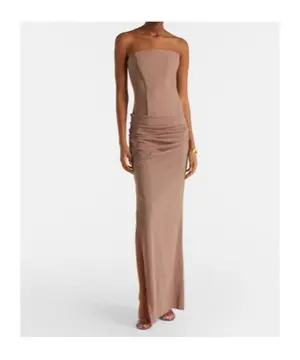 Alex Perry Semi-sheer Strapless Gown