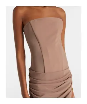 Alex Perry Semi-sheer Strapless Gown