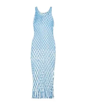 Christopher Esber Knitted Mesh Beach Dress - Blue