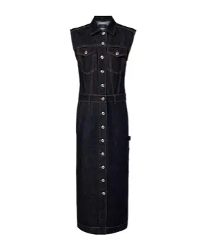 Sportmax Farfalla Denim Midi Dress - Black