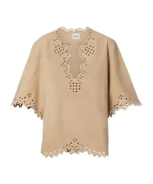 Isabel Marant Étoile Shana Embroidered Cotton Top - Nude