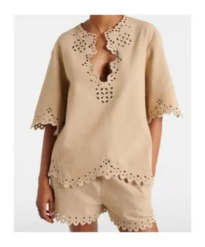 Isabel Marant Étoile Shana Embroidered Cotton Top