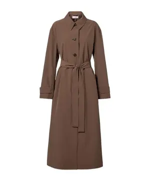 RÓHE Checked Belted Coat - Brown