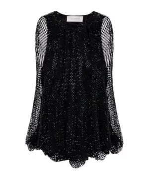 Sportmax Embellished Mesh And Jersey Top - Black