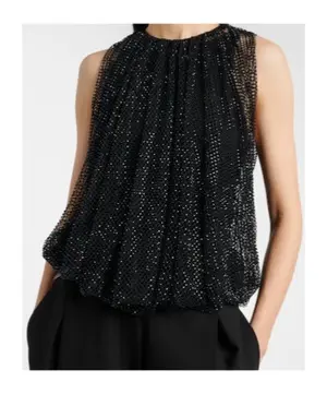 Sportmax Embellished Mesh And Jersey Top