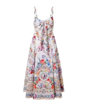Camilla Floral Cotton-blend Midi Dress - Multicolor