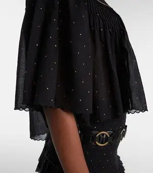 Isabel Marant Étoile Veenia Embellished Cropped Cotton Top