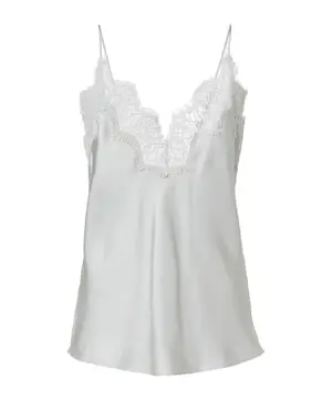 RÓHE Lace-trimmed Silk Top - White