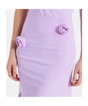 Coperni Floral Appliqué Knit Midi Skirt