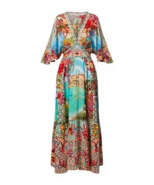 Camilla Embellished Printed Silk Maxi Dress - Multicolor