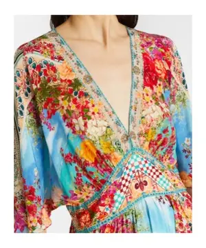 Camilla Embellished Printed Silk Maxi Dress