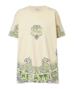 Attico Bandana Oversized Cotton Jersey T-shirt - Nude