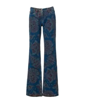 Etro Floral Flared Jeans - Blue