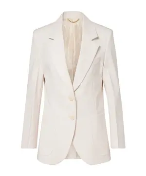 Victoria Beckham Lapel Collar Long-sleeved Blazer - White