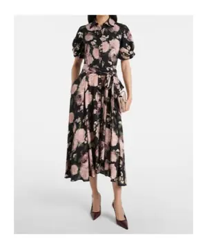 Erdem Floral Belted Shirt Dress