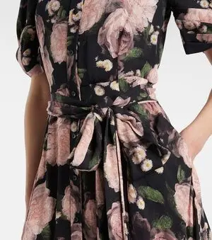 Erdem Floral Belted Shirt Dress
