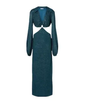 Oseree Cutout Circular Detail Dress - Blue