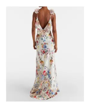 Camilla Embellished Floral Silk Maxi Slip Dress