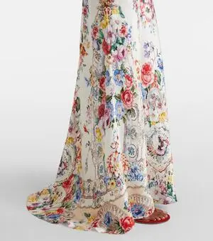 Camilla Embellished Floral Silk Maxi Slip Dress