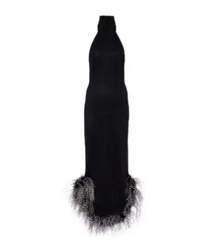 Oseree Halter Neck Dress - Black